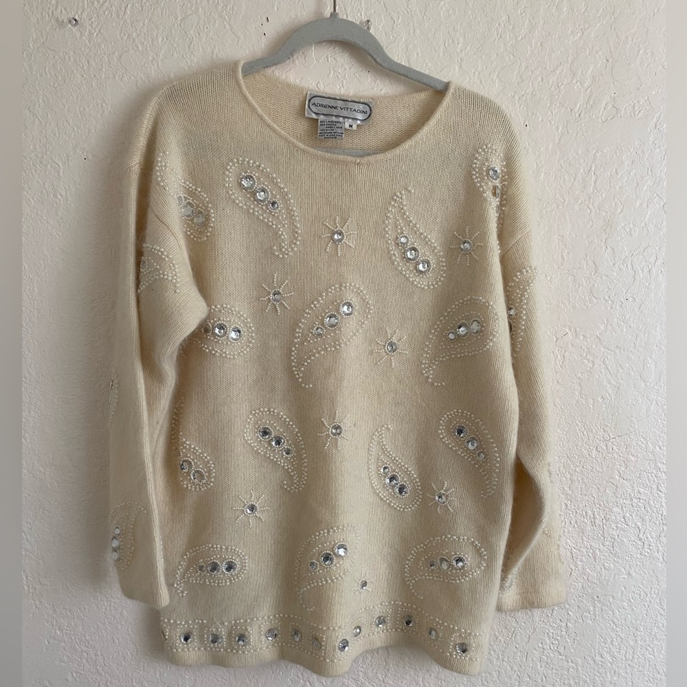 80’s Vintage Adrienne Vittadini Lambs Wool Knitted Sw… - Gem